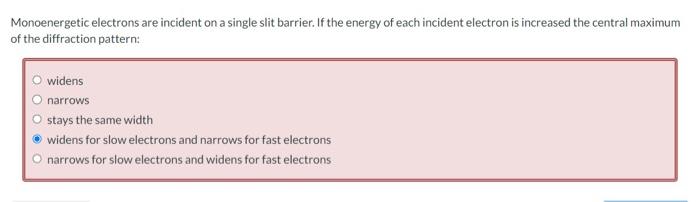 Solved Monoenergetic electrons are incident on a single slit | Chegg.com