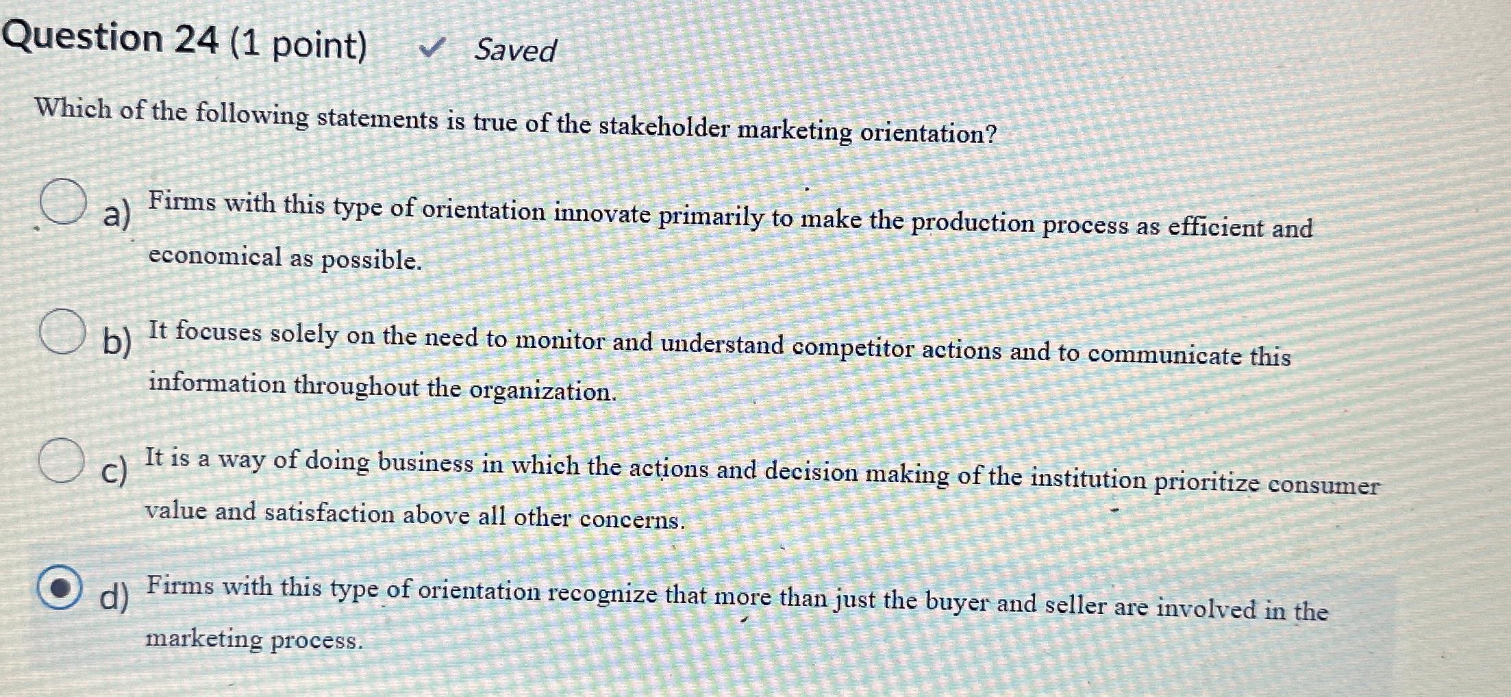 Solved Question 24 (1 ﻿point) ﻿SavedWhich of the following | Chegg.com