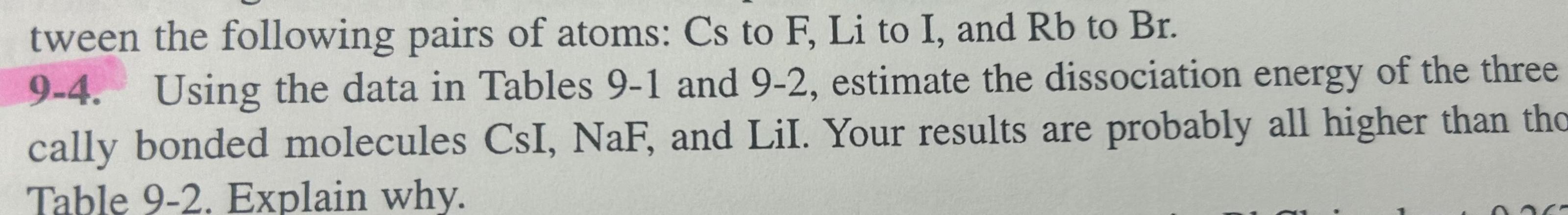 Using the data in Tables 9-1 ﻿and 9-2, ﻿estimate the | Chegg.com