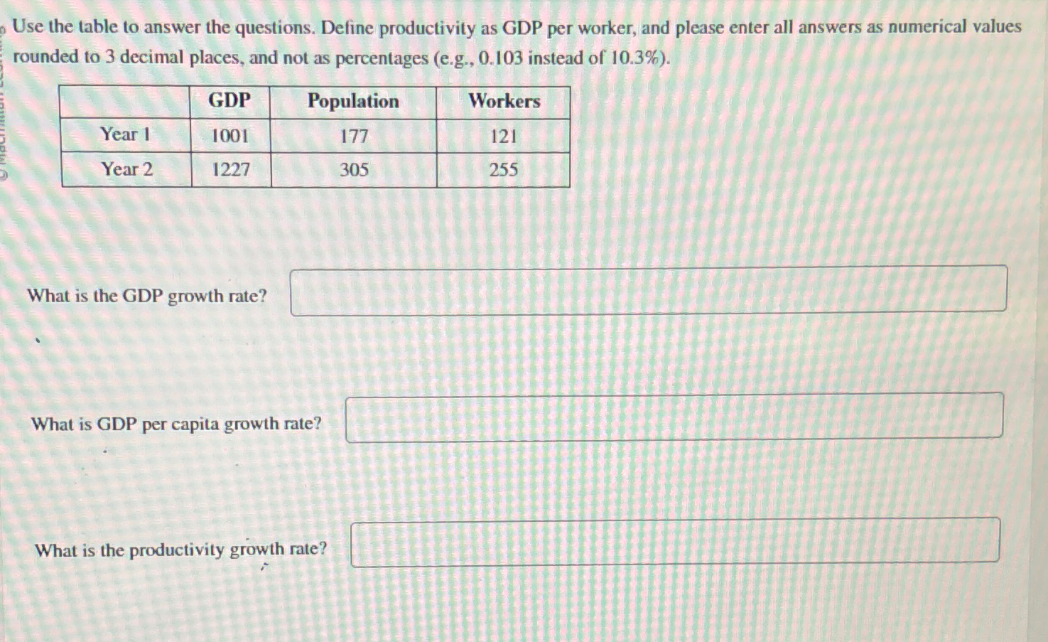Solved Use the table to answer the questions. Define | Chegg.com
