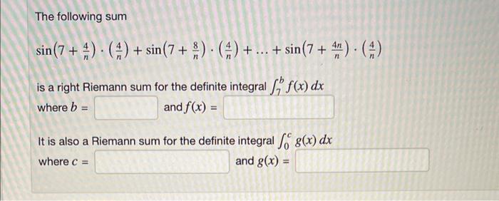Solved The following sum | Chegg.com