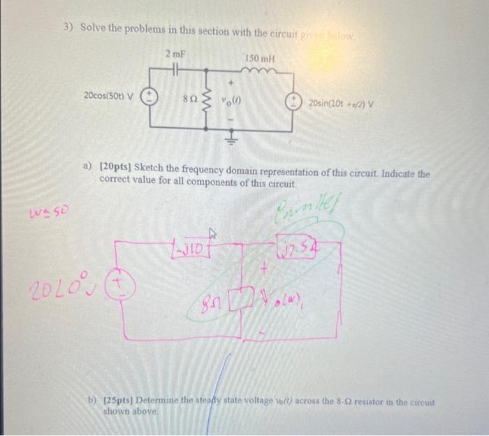 Solved 3) Solve the problems in this section with the | Chegg.com