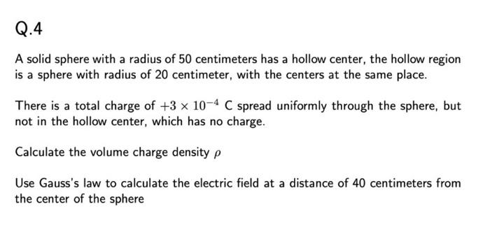 A solid sphere with a radius of 50 centimeters has a | Chegg.com