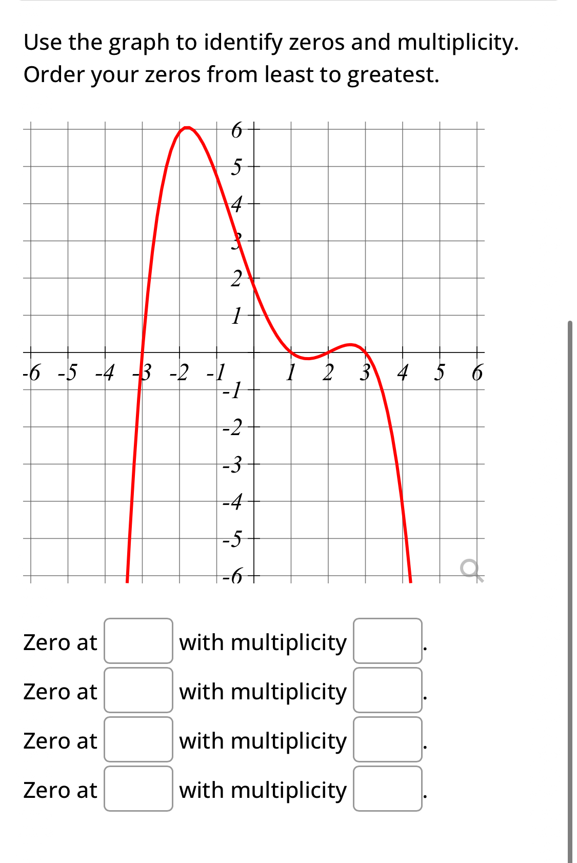 Solved Use the graph to identify zeros and multiplicity. | Chegg.com Solved Use the graph to identify zeros and multiplicity. | Chegg.com