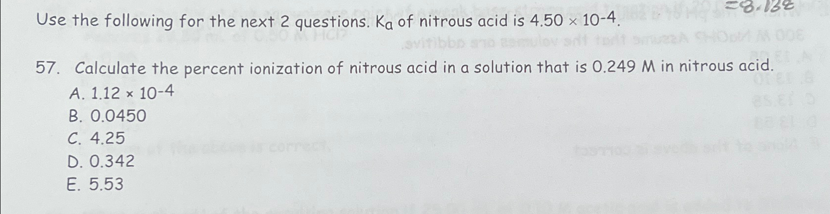 Solved Use the following for the next 2 ﻿questions. Ka ﻿of | Chegg.com