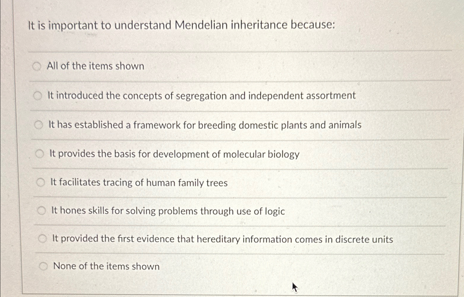 Solved It is important to understand Mendelian inheritance | Chegg.com