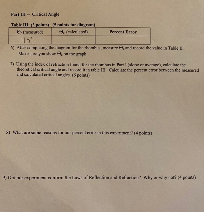 Solved Part I - Law of Reflection 1) Once you have your | Chegg.com
