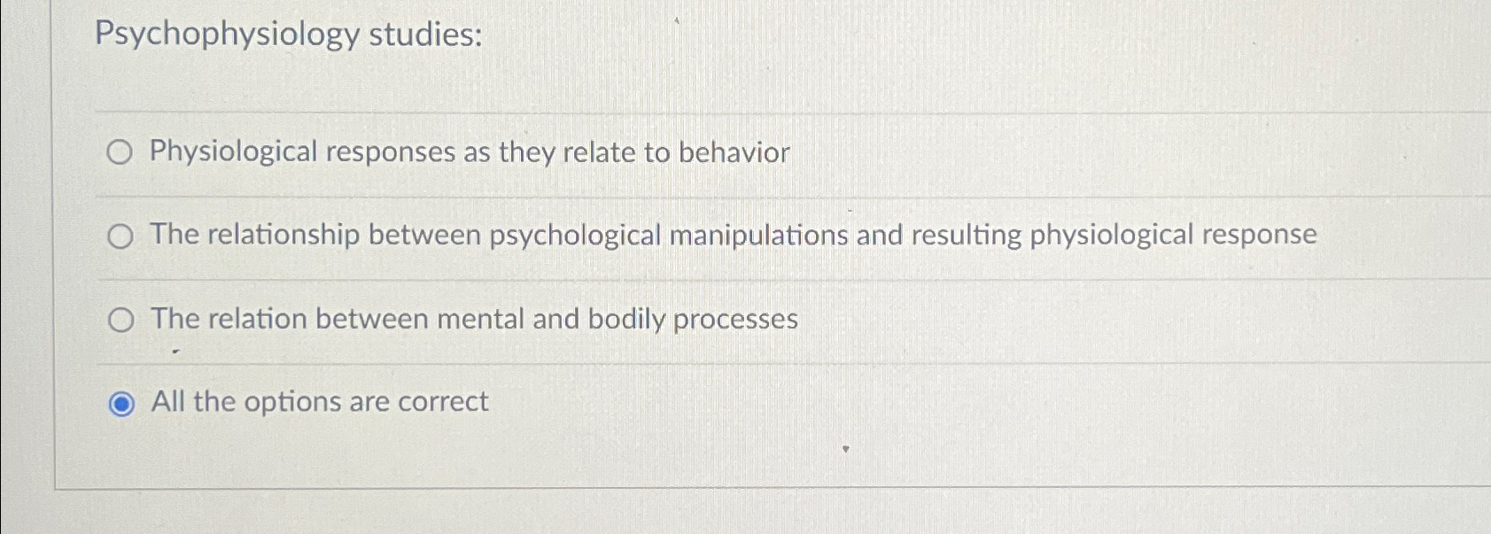 Solved Psychophysiology studies:Physiological responses as | Chegg.com