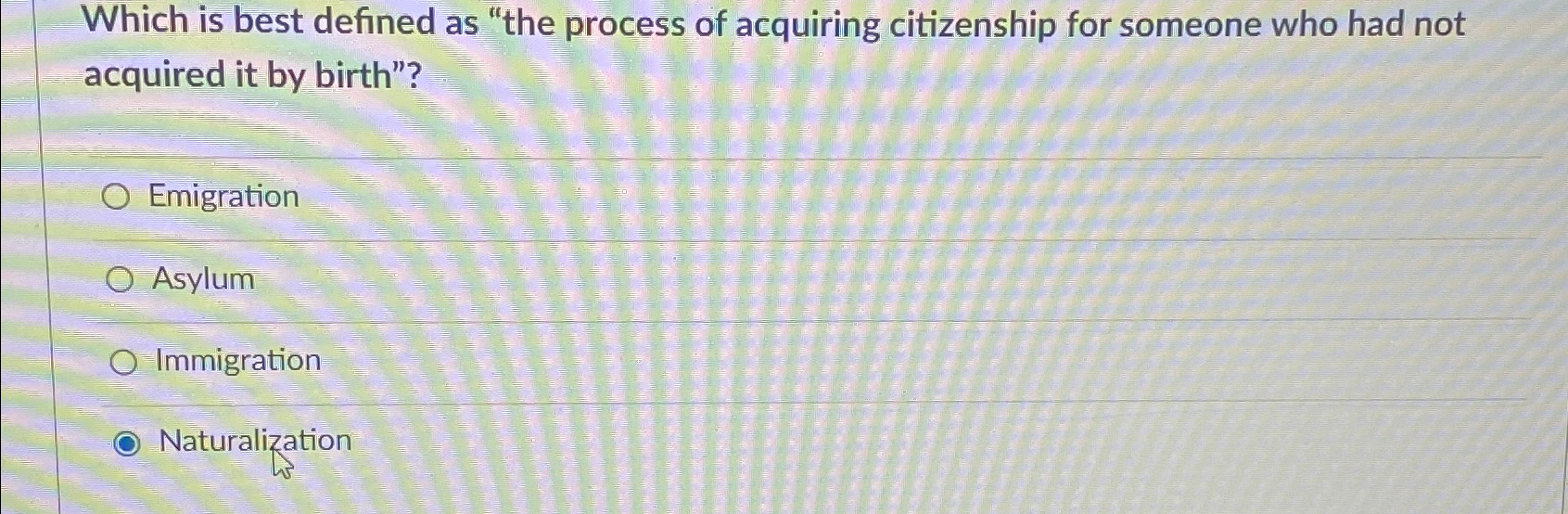 Solved Which is best defined as "the process of acquiring | Chegg.com