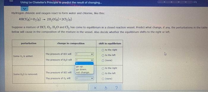 Solved Using Le Chatelier's Principle to predict the result | Chegg.com