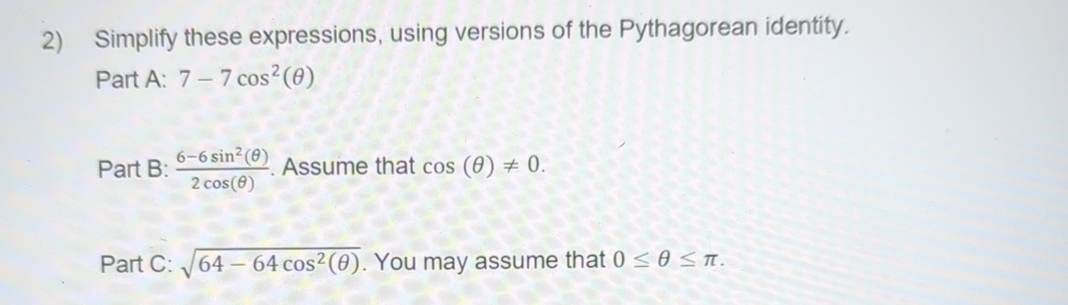Solved Simplify these expressions, using versions of the | Chegg.com