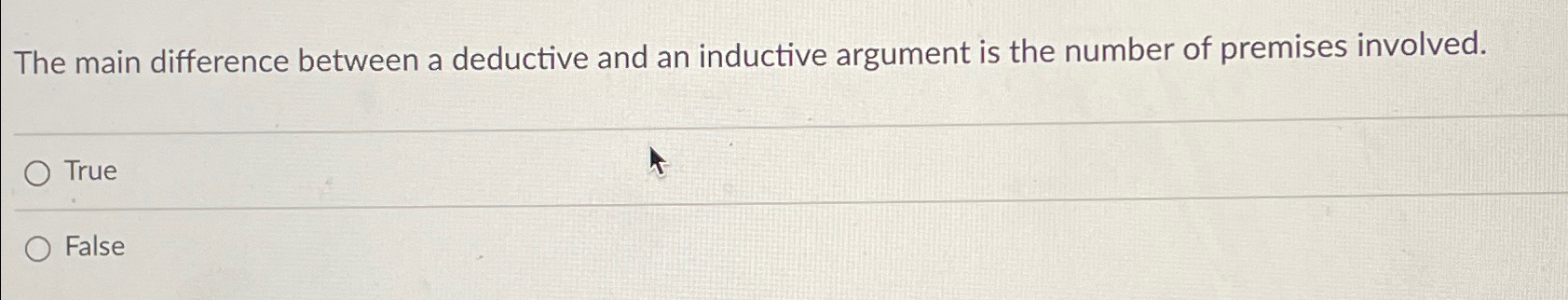 Solved The main difference between a deductive and an | Chegg.com