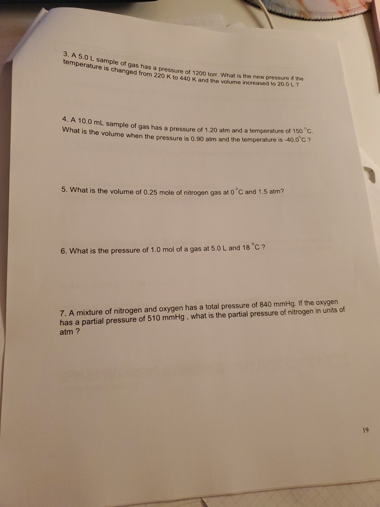 Solved Exercise 11 Gas Laws Name Lab day / time Gas Laws | Chegg.com