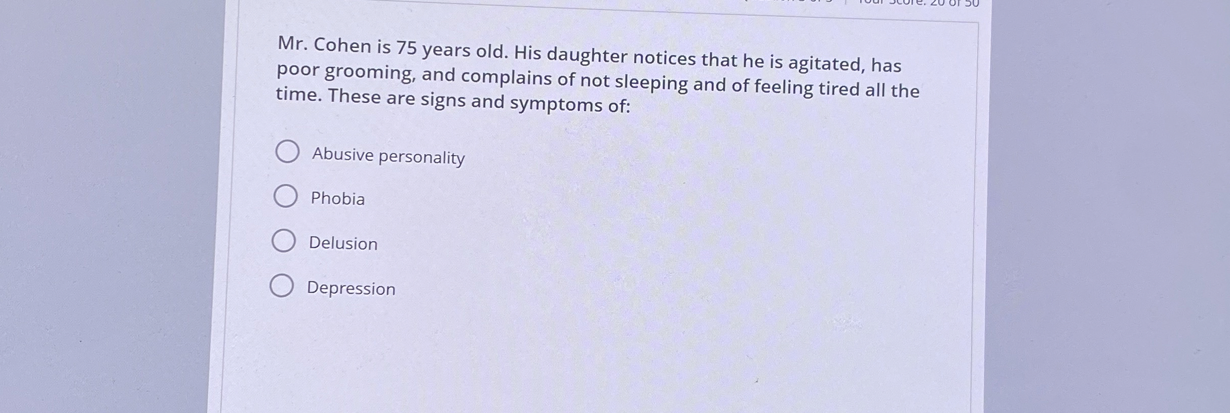 Solved Mr. ﻿Cohen is 75 ﻿years old. His daughter notices | Chegg.com