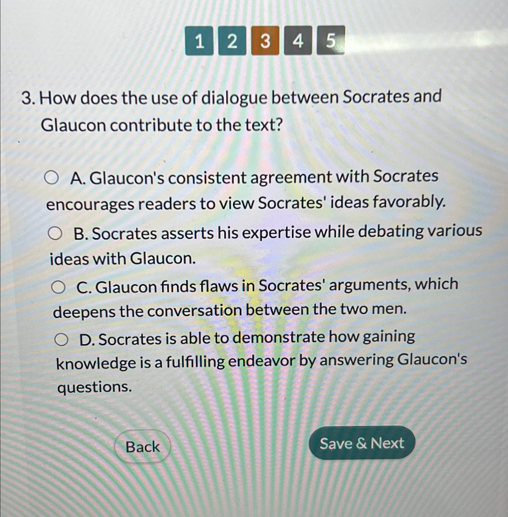 Solved How does the use of dialogue between Socrates and | Chegg.com