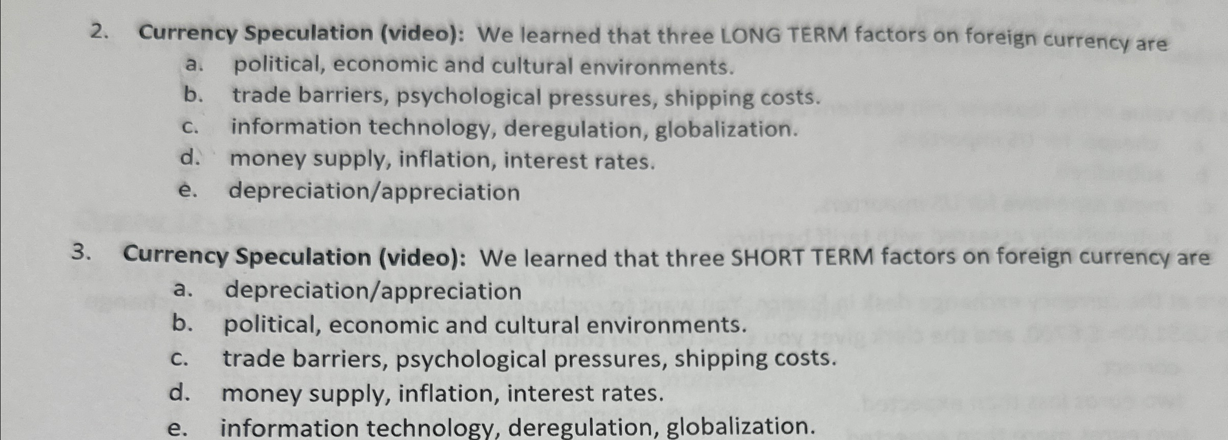 Solved Currency Speculation (video): We learned that three | Chegg.com