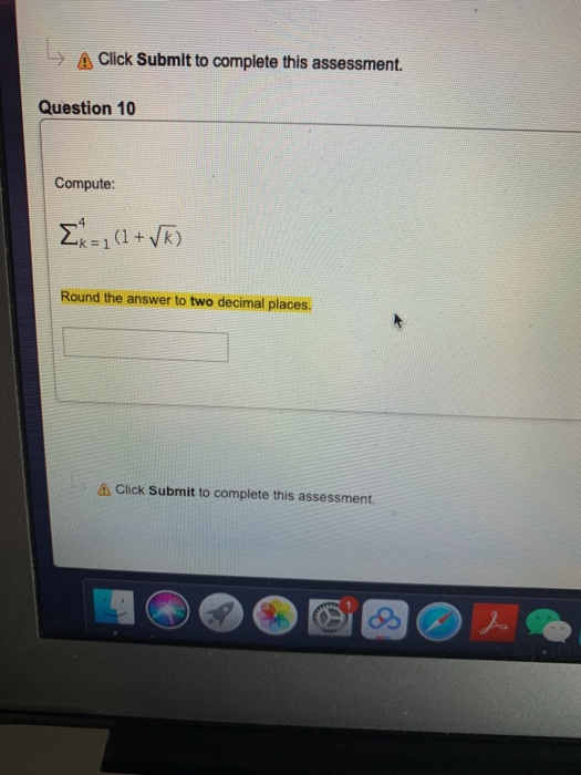 Solved Click Submit to complete this assessment. Question 10 | Chegg.com