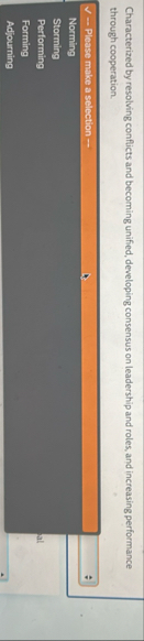 Solved Characterized by resolving conflicts and becoming | Chegg.com