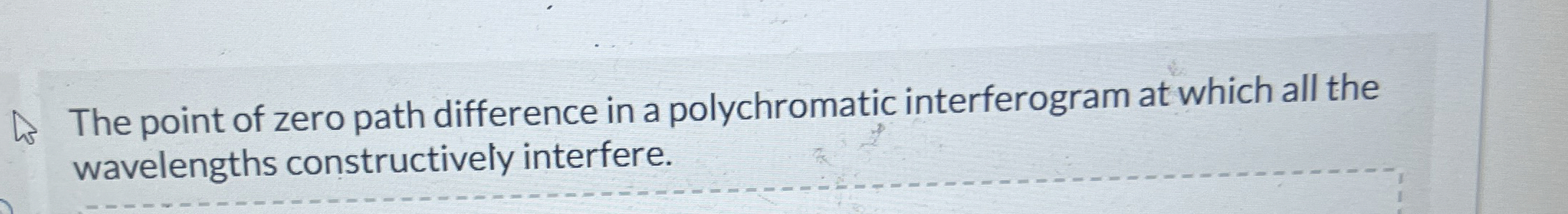 Solved The point of zero path difference in a polychromatic | Chegg.com