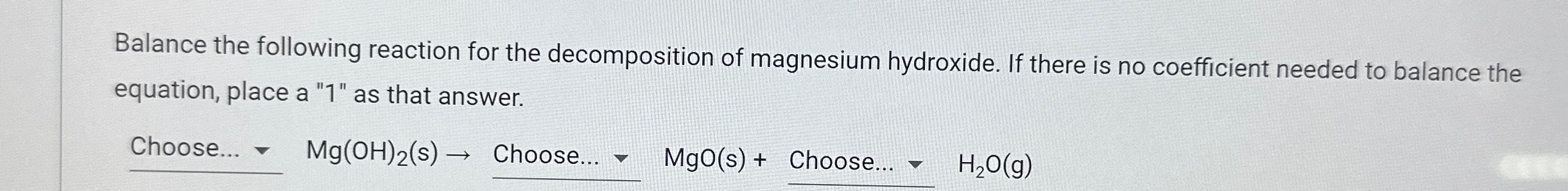 Solved Balance the following reaction for the decomposition | Chegg.com