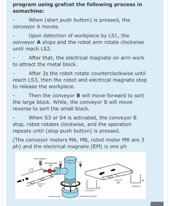 Solved program using grafcet the following process in | Chegg.com