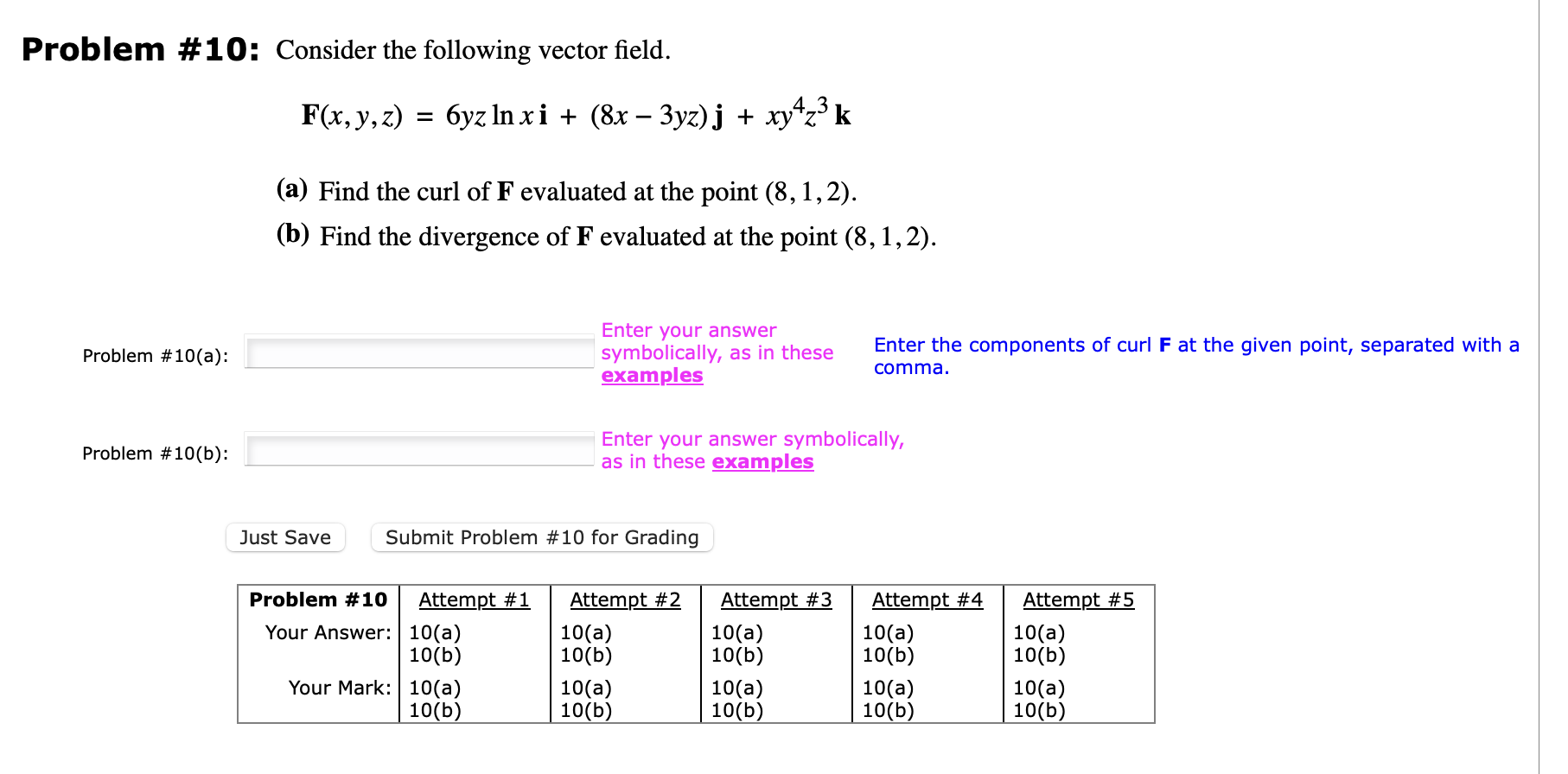 Solved Problem #10: Consider the following vector | Chegg.com