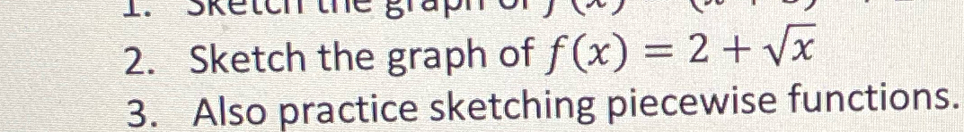 Solved Sketch the graph of f(x)=2+x2Also practice sketching | Chegg.com