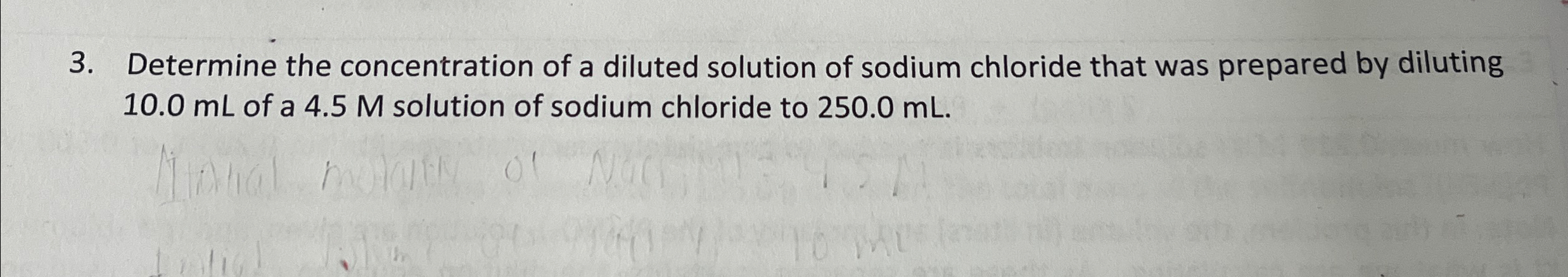 Solved Determine the concentration of a diluted solution of | Chegg.com