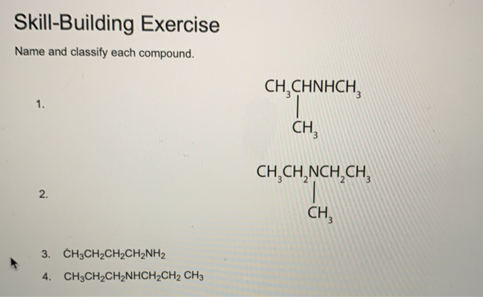 Solved Skill Building Exercise Name And Classify Each 7131