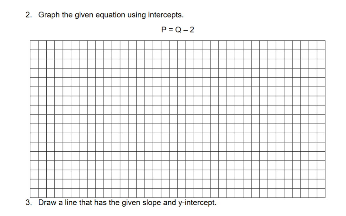 Solved 2. ﻿Graph the given equation using intercepts. \[ | Chegg.com