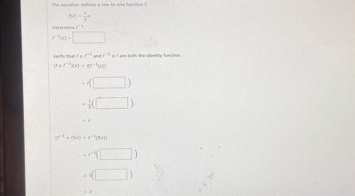 Solved The equation defines a one-to-one function f. f(x) = | Chegg.com