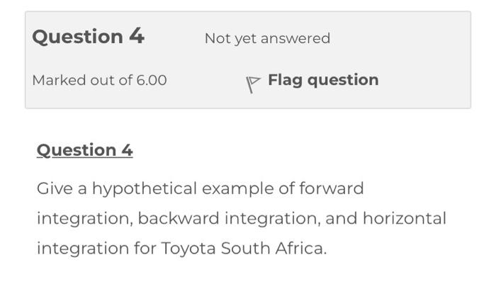 Solved Question 4 Give a hypothetical example of forward | Chegg.com