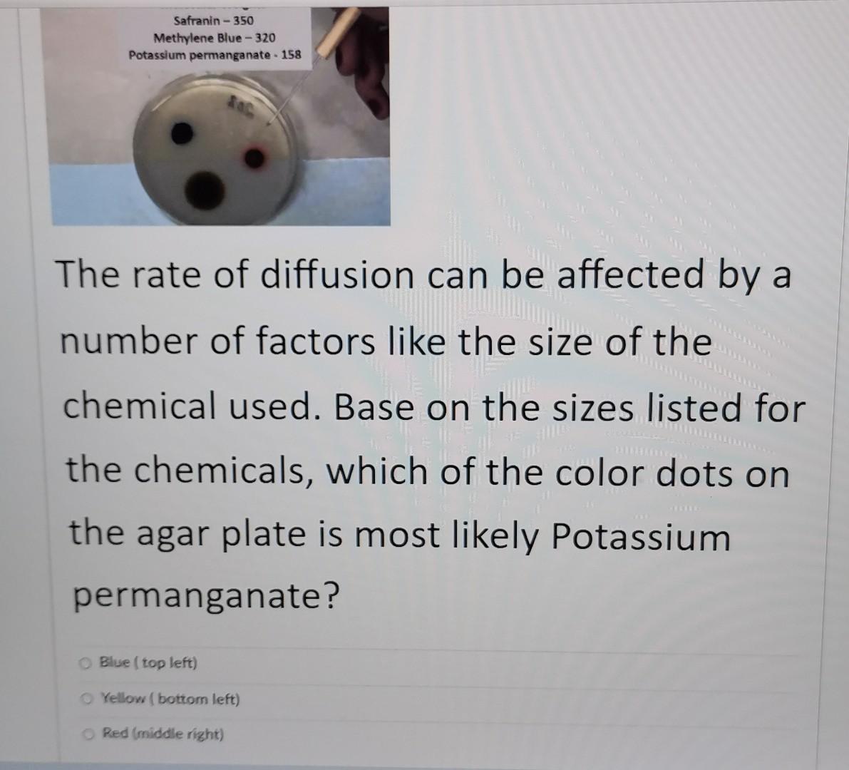 Solved The rate of diffusion can be affected by a number of | Chegg.com