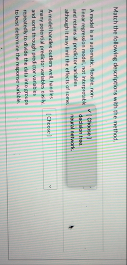 Solved Match the following descriptions with the method.A | Chegg.com