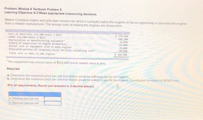 Solved Problem: Module 6 Textbook Problem 5 Learning | Chegg.com