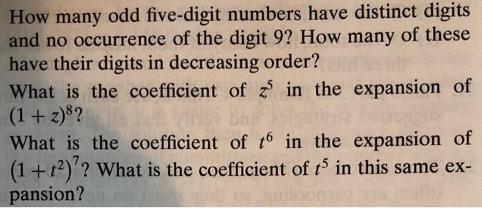 Solved How many odd five-digit numbers have distinct digits | Chegg.com