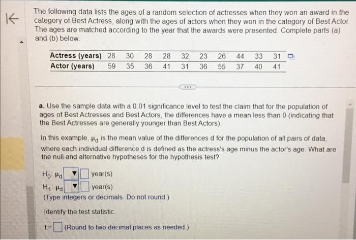 Solved The following data lists the ages of a random | Chegg.com
