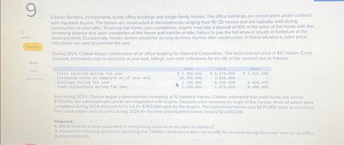 Solved Citation Builders, Incorporated, builds office | Chegg.com