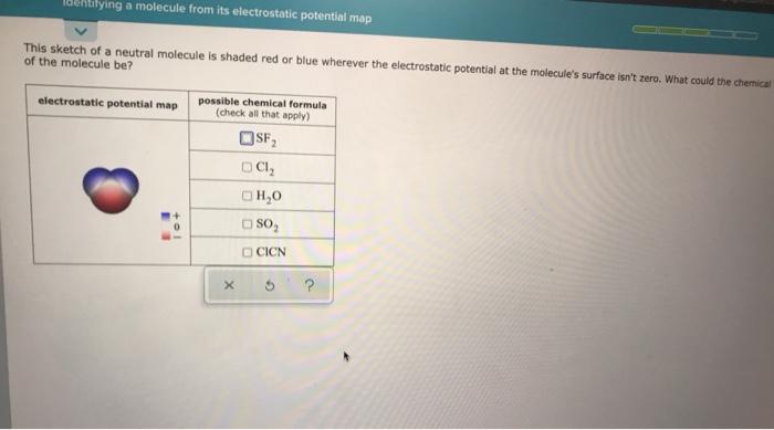 Solved Identifying a molecule from its electrostatic | Chegg.com