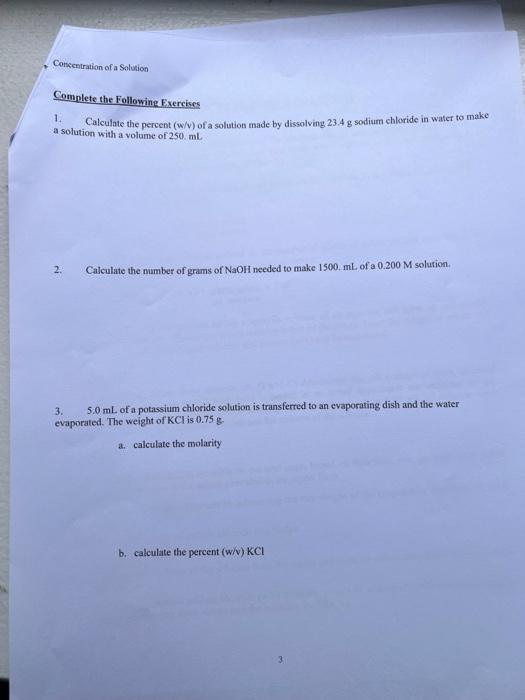 Solved CONCENTRATION OF A SOLUTION Discussion This virtual | Chegg.com