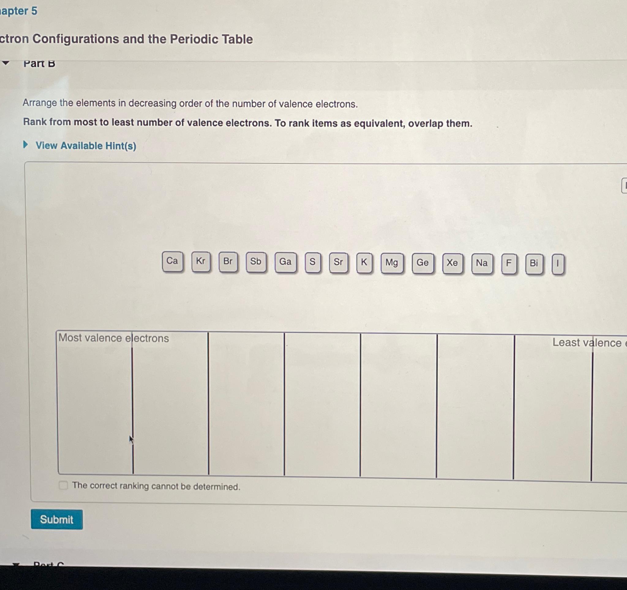 Solved lapter 5ctron Configurations and the Periodic | Chegg.com