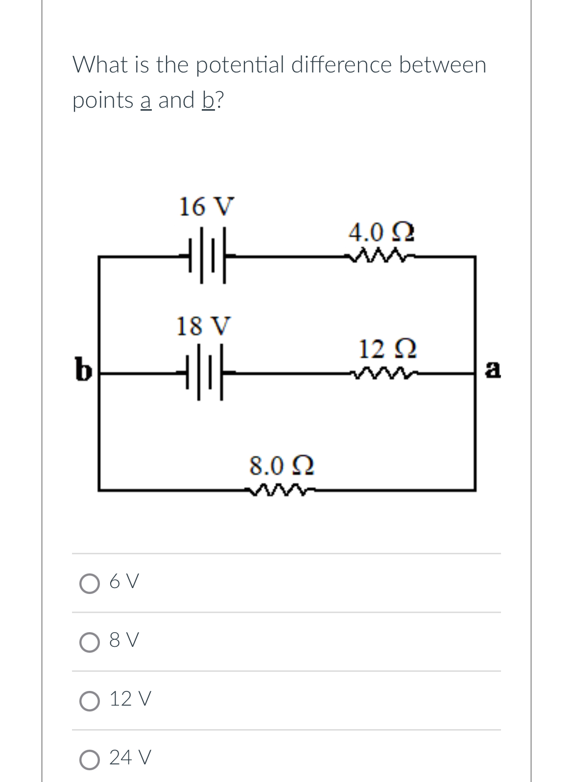 Solved What is the potential difference between points a? | Chegg.com