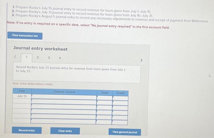 Solved Journal entry worksheet Record Rocky's August 5 | Chegg.com