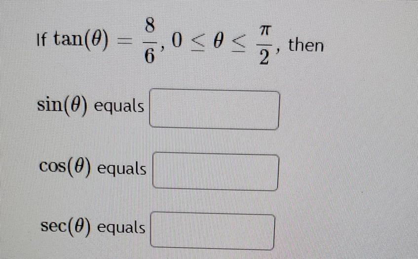 Solved 8 If tan(0) 0