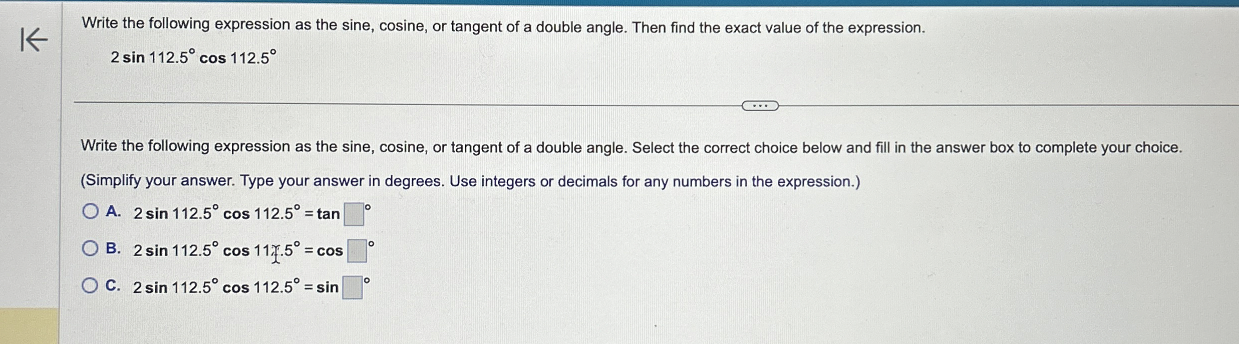 Solved Write the following expression as the sine, ﻿cosine, | Chegg.com