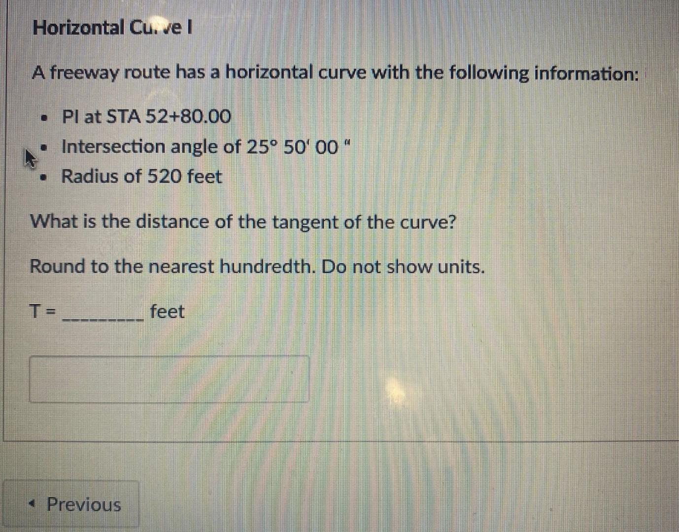 Solved Horizontal Cu. ve I A freeway route has a horizontal | Chegg.com