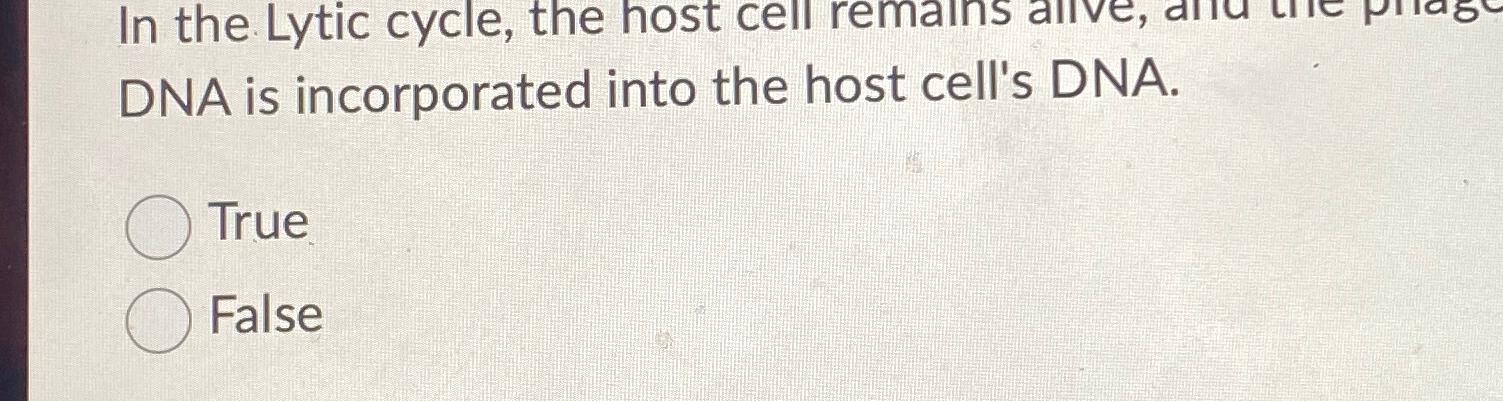 DNA is incorporated into the host cell's | Chegg.com