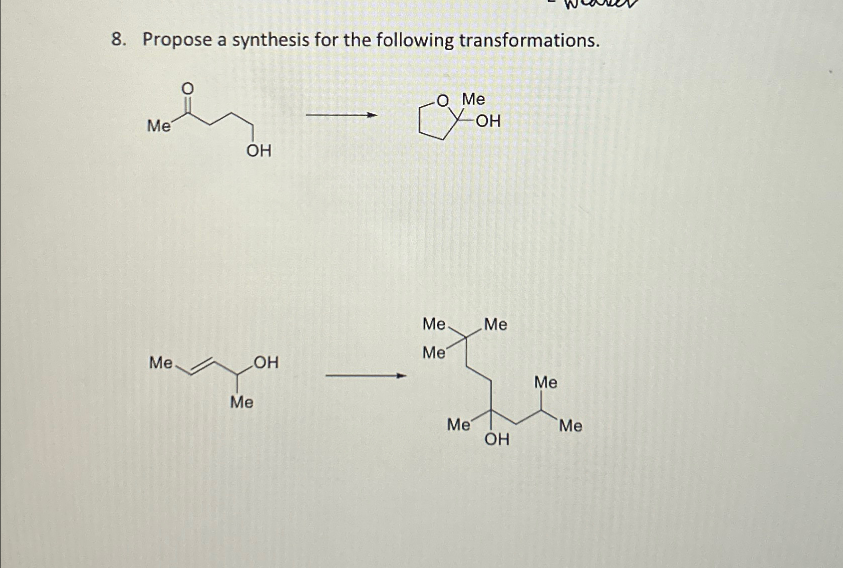 Solved Propose a synthesis for the following | Chegg.com