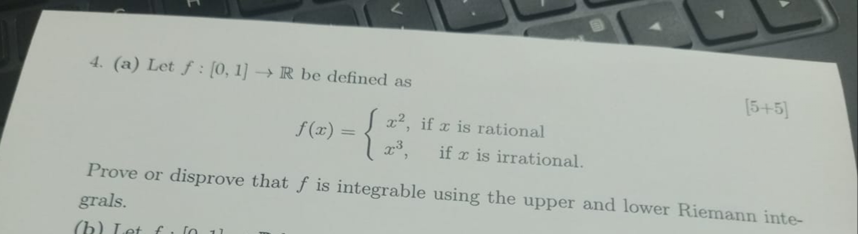 Solved (a) ﻿Let f:[0,1]→R ﻿be defined | Chegg.com