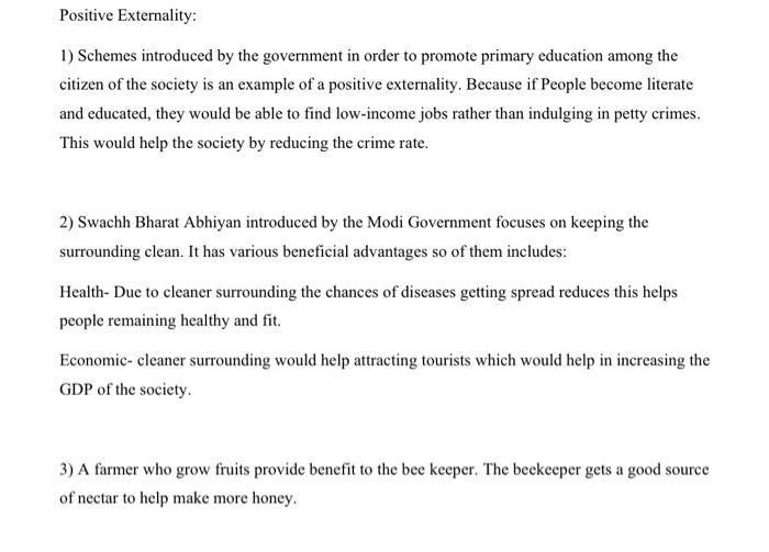 Solved draw a positive externality graph neatly and | Chegg.com